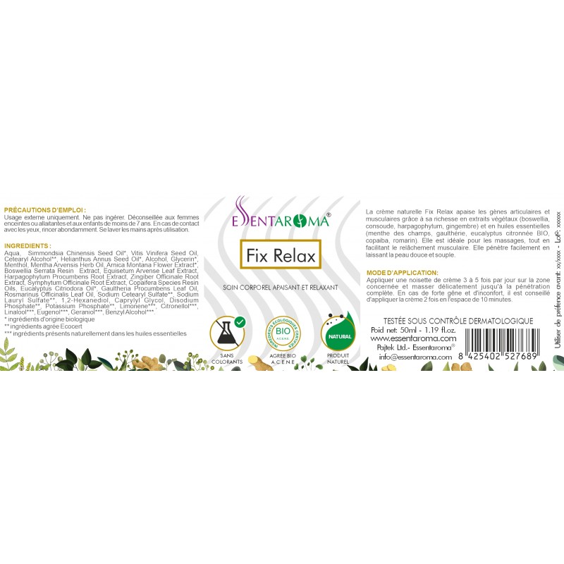 Fix Relax – organic cream